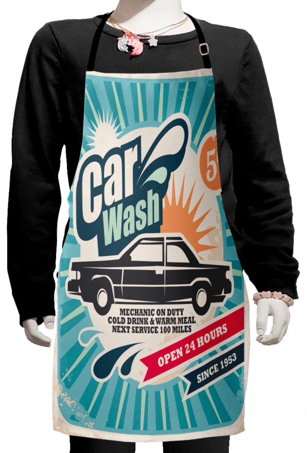 Retro Kids Apron, Retro Car Wash Auto Service Repair Poster Style Art ...
