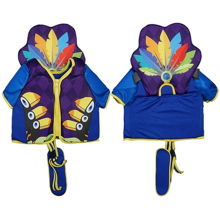 Boy Life Jacket Kids Swimsuit Swimming Assistant with Head Protection ...