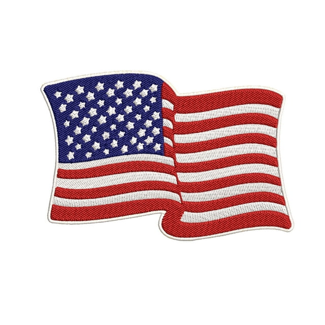 American Flag Waving Iron-on Embroidered Patch - Walmart.com