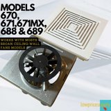 Fan Assembly and Grille for Broan Nutone 50 cfm Mosts Models 670, 671 ...