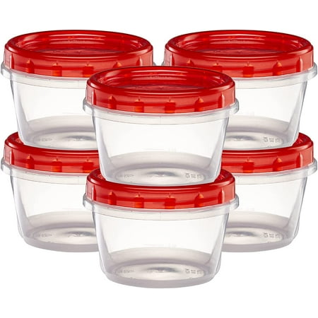 (16 Ounce 10 Pack) Twist cap Deli Containers Clear Bottom With Red Top ...