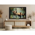 Affixzi Cat Wall Art, Relaxing Cat Print, Lily Pond Poster, Cottage ...