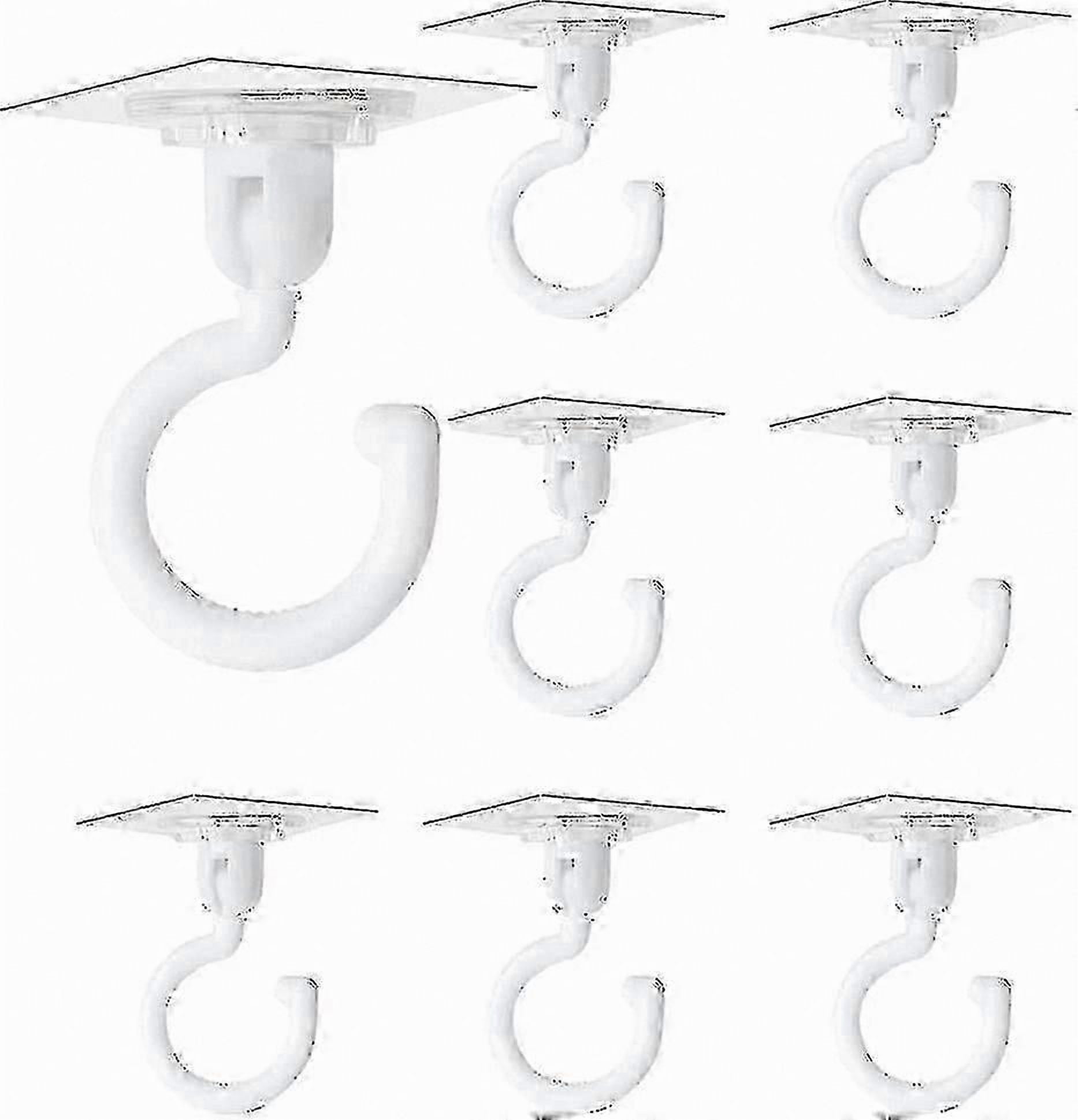 8-Pack Clear Rotating Hooks, No-Drill Adhesive Wall & Ceiling Hangers ...