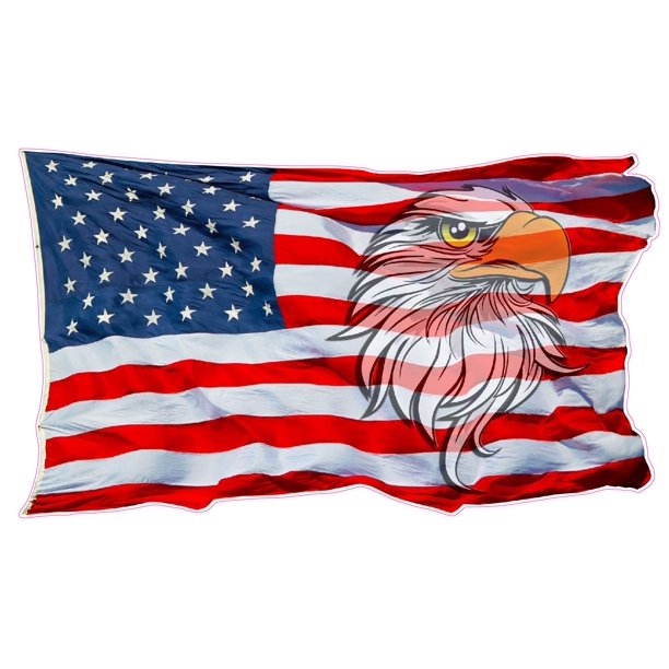 Waving American Flag Eagle Head Decal - Walmart.com