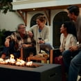 Blaze 60 Inch Rectangular Concrete Propane Fire Pit Table in Phantom ...