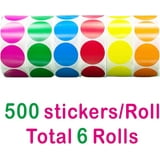 3000pcs Round Color Coding Labels, 1 Inch, Self-Adhesive Dot Stickers ...