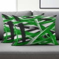 Abstract Green Waves Pillow Covers Set of 2, Modern Minimalist Green ...