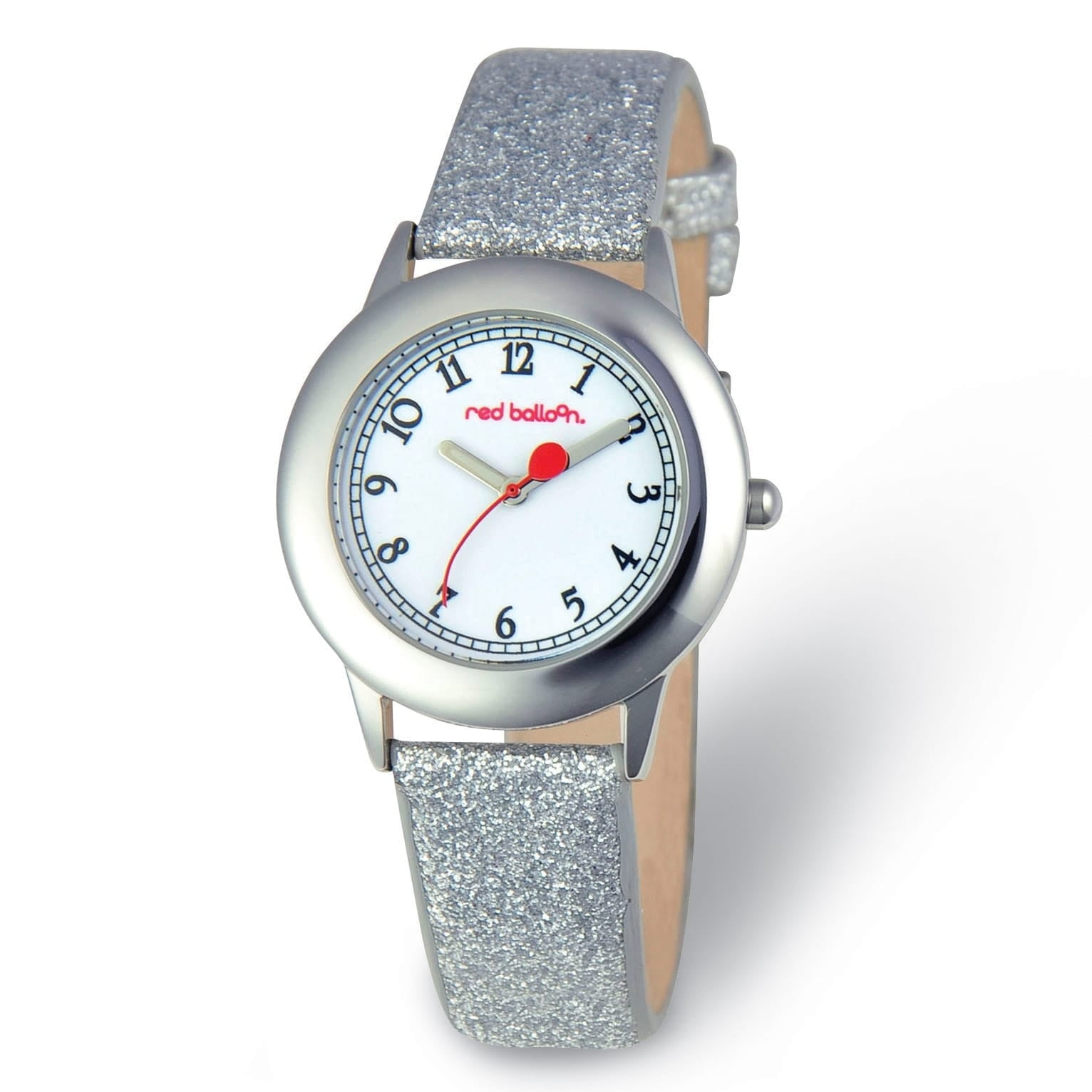 Girls' Stainless Steel Watch, Silver Glitter Leather Strap - Walmart.com