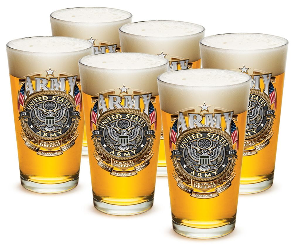 US Army 16 oz. Pint Glass Army Gold Shield (Case of 24) - Walmart.com