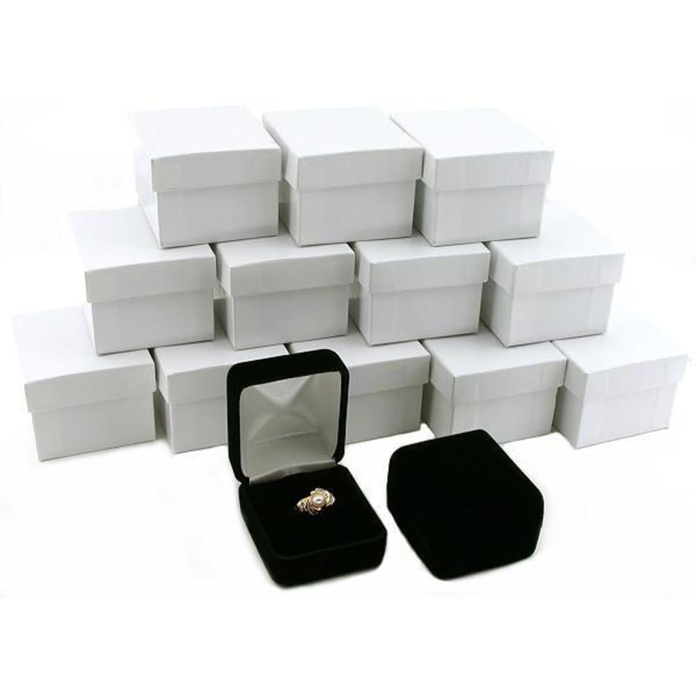 12 Black Velvet Ring Gift Boxes Jewelry Counter Displays - Walmart.com