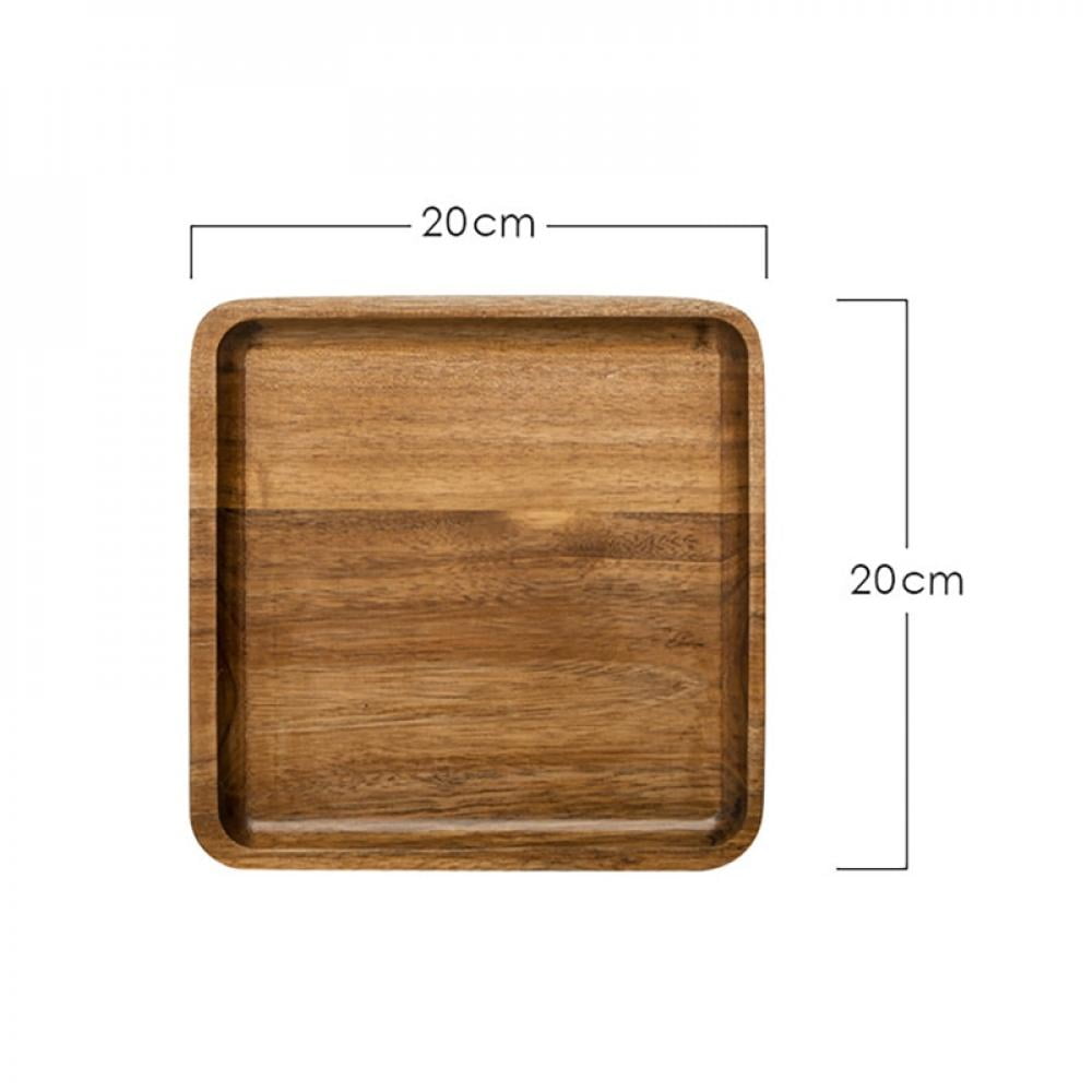 Wooden Tray Wood Pan Plate Fruit Dishes Saucer Tea Tray Dessert Dinner ...