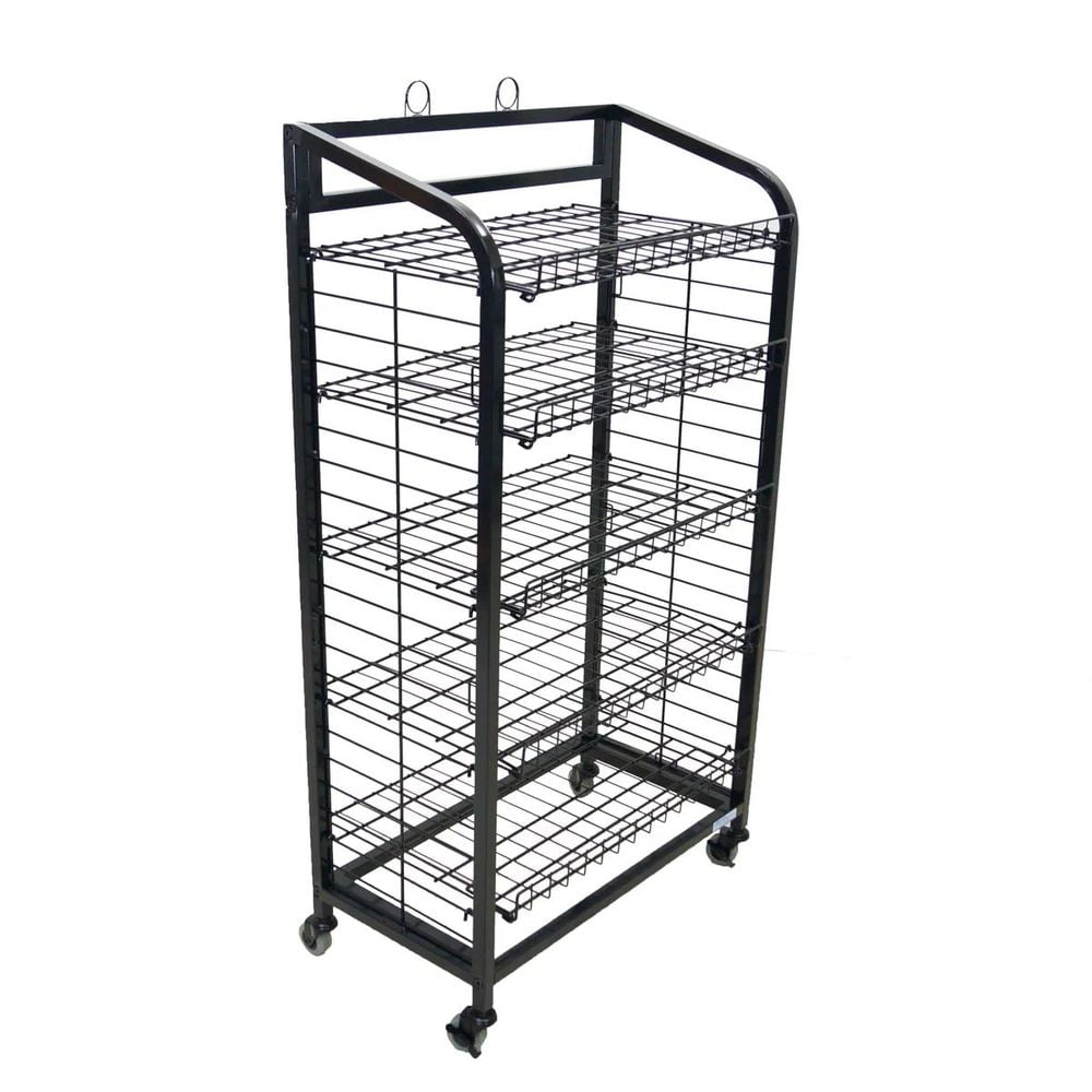 Mobile Merchandisers Black 5-Shelf Bakery Display, 29 3/4 x 57 1/2 x 17 ...