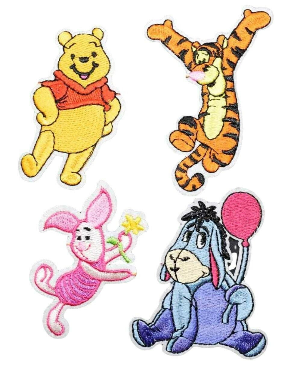 Buy Winnie The Pooh Characters Embroidered Iron On Patch Set of 4 ...
