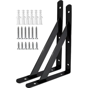 6 Inch Shelf Brackets, 6 Pack Heavy Duty L Brackets for Shelves, 90 ...