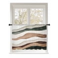 Abstract Wave Texture Sheer Curtains 54 Inch Long 1 Panel Vintage Brown ...