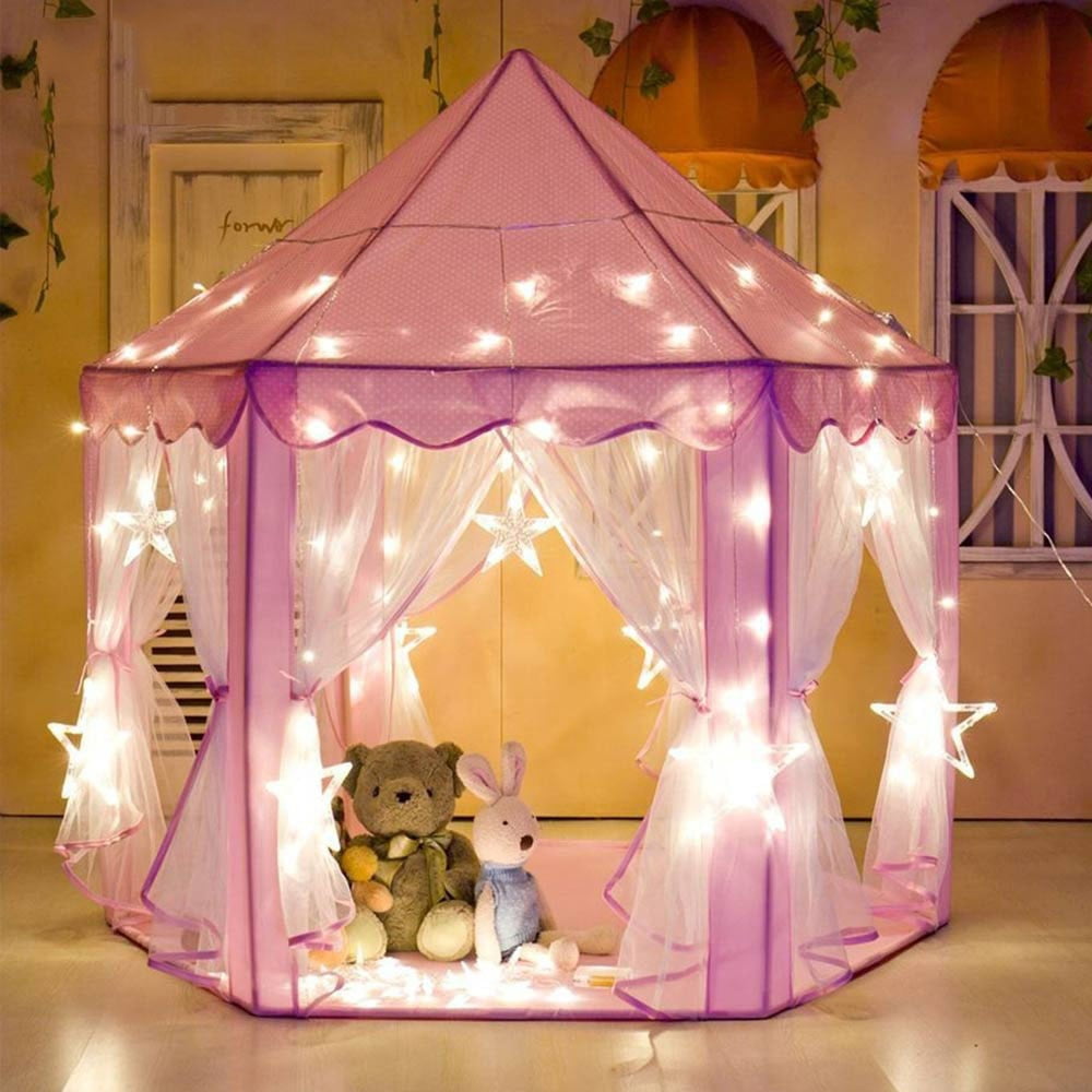 Playhouse Princess Pink Castle Tents Portable Boys Girls Indoor Outdoor Garden Folding Play Tent Lodge Balls Pool Dropship Walmart