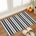 Black Striped Door Mat 18x30 Inch Modern Farmhouse Stripes Rustic ...