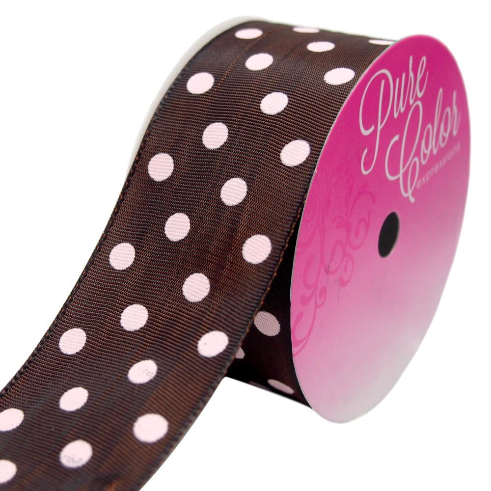 Taffeta Polka Dot Wired Edge Ribbon, Made in Germany, 1-1/2-Inch, 3 ...