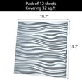 Art3d PVC Wave Board Textured 3D Wall Panels in Grey, 19.7" x 19.7" (12 ...