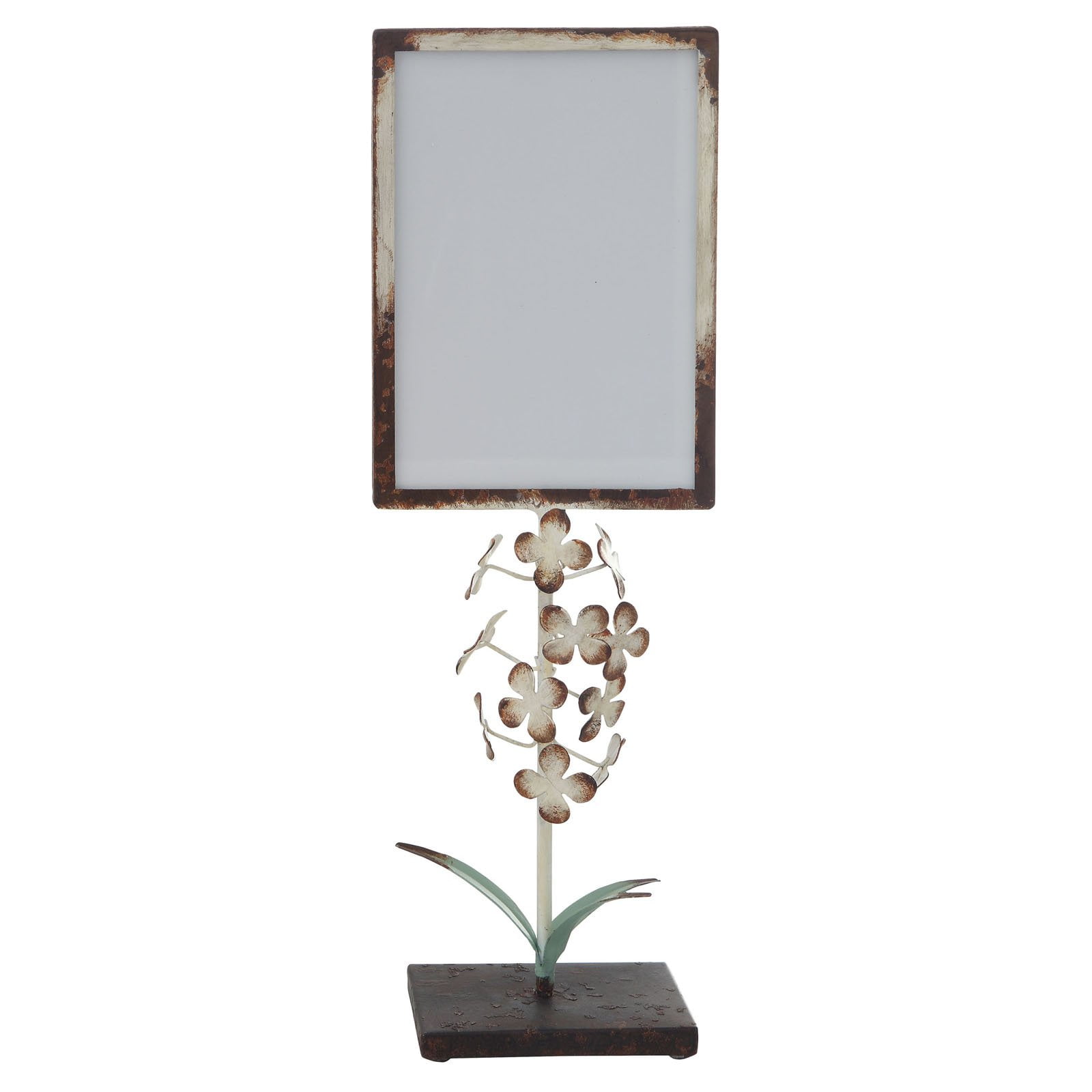 3R Studios Distressed Metal Tole Flowers Photo Frame on Stand - Walmart.com