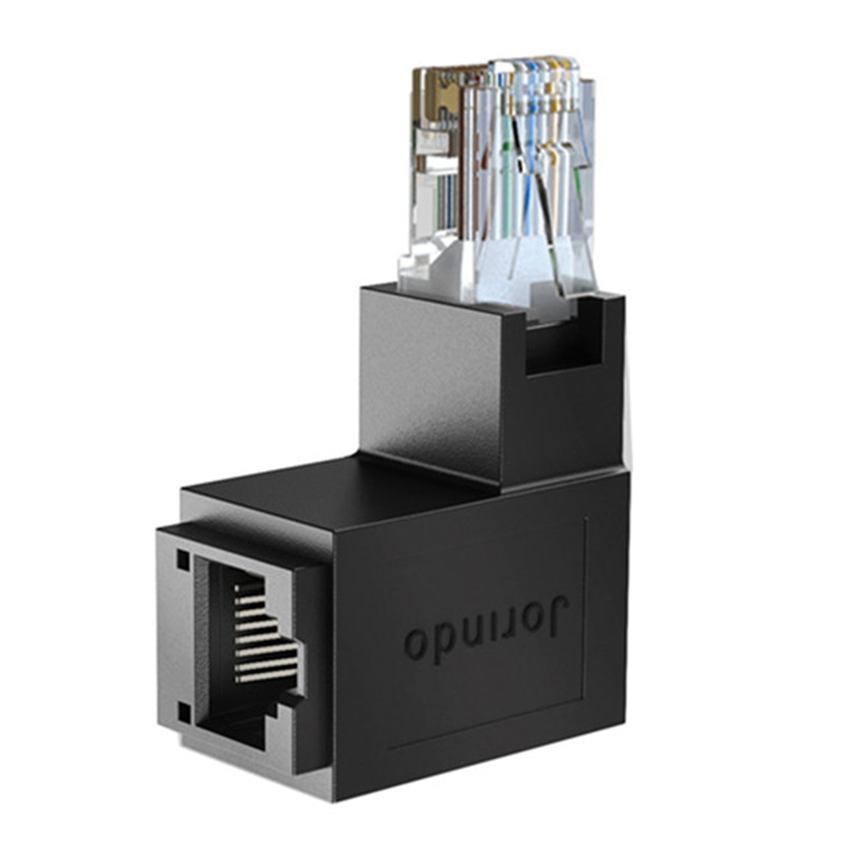 RJ45 Male to Female Ethernet Adapter Network Extender 90 Degree Left ...