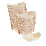 Disposable Wood Serving Boats - Natural Wooden Serving Trays, ct for ...