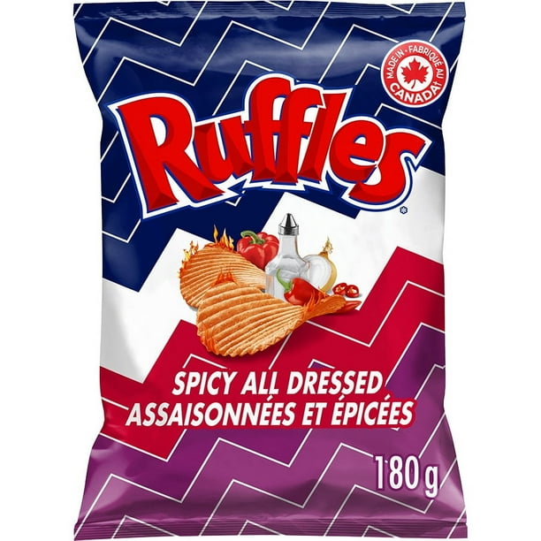 Ruffles Spicy All Dressed flavoured Potato Chips, 180 g. - Walmart.ca