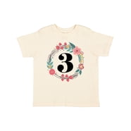 Three Floral 3rd Birthday Shirt for Toddler Girls Third Birthday Outfit ...