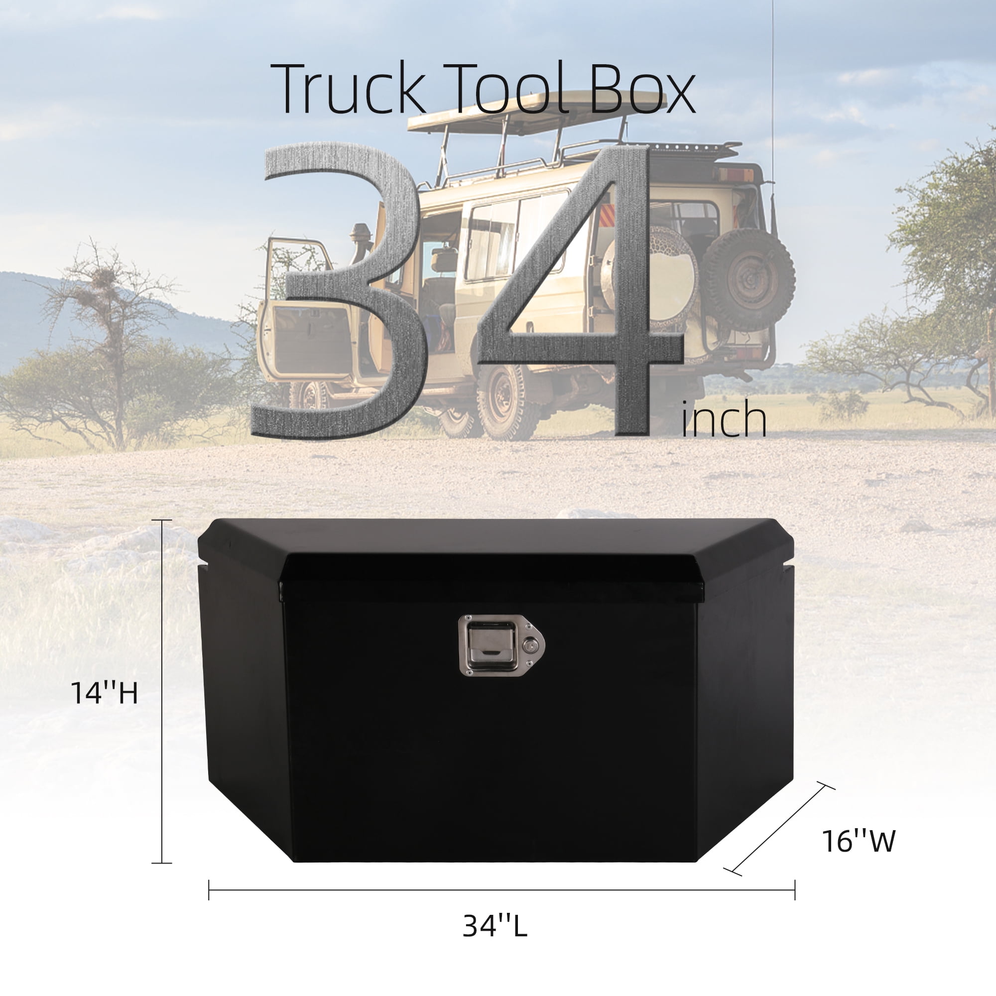 Buy 34 Inch Steel Trailer Tongue Box,Cargo Storage Tool Box for Pickup ...
