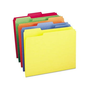 Color Tab File Folders 1/3-Cut Tabs, Letter Size, Manila, 50/Box ...