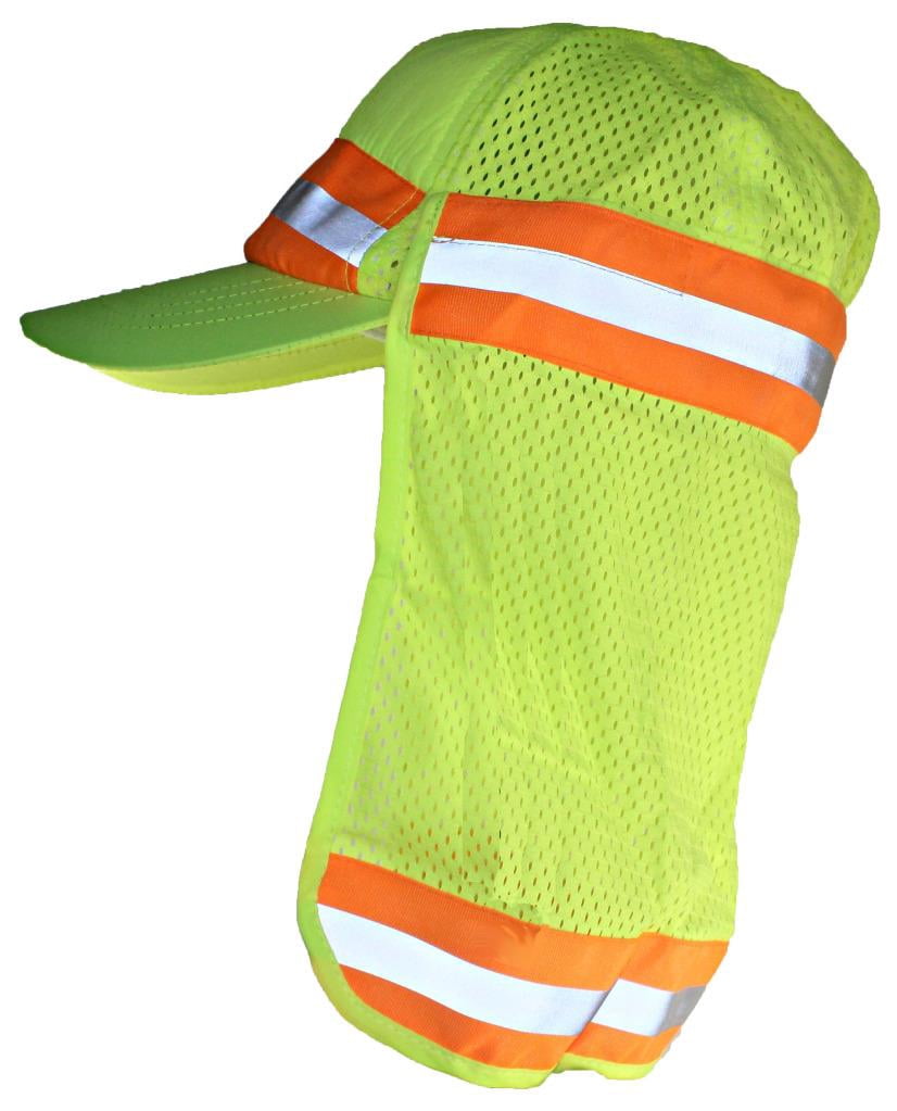 Tropic Hats Construction Neon/Fluorescent Hat W/Removable Neck Flap ...