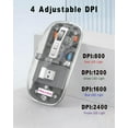 3 Mode Wireless Bluetooth Mouse, Rechargeable Ultra-Thin Magnetic Mouse, 2400DPI Transparent ...