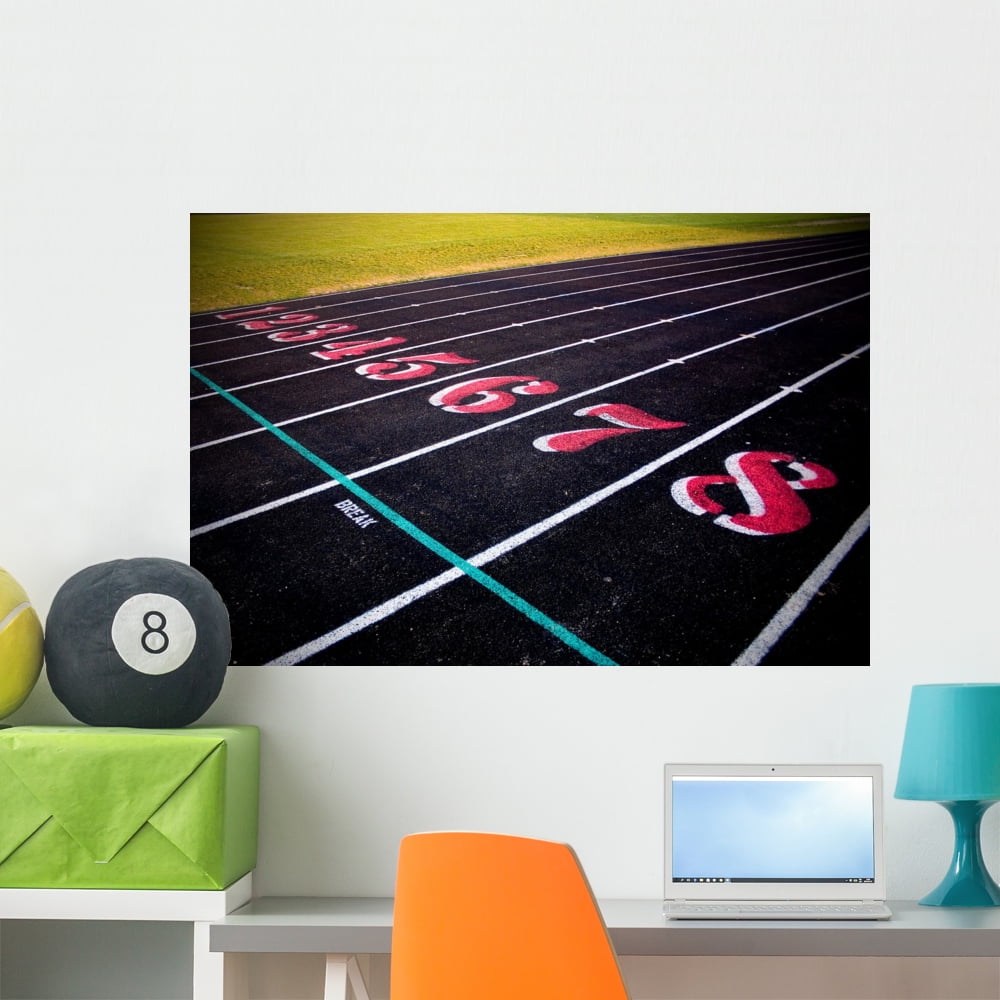 Track Field Lanes 1 Wall Mural Decal by Wallmonkeys Vinyl Peel and ...