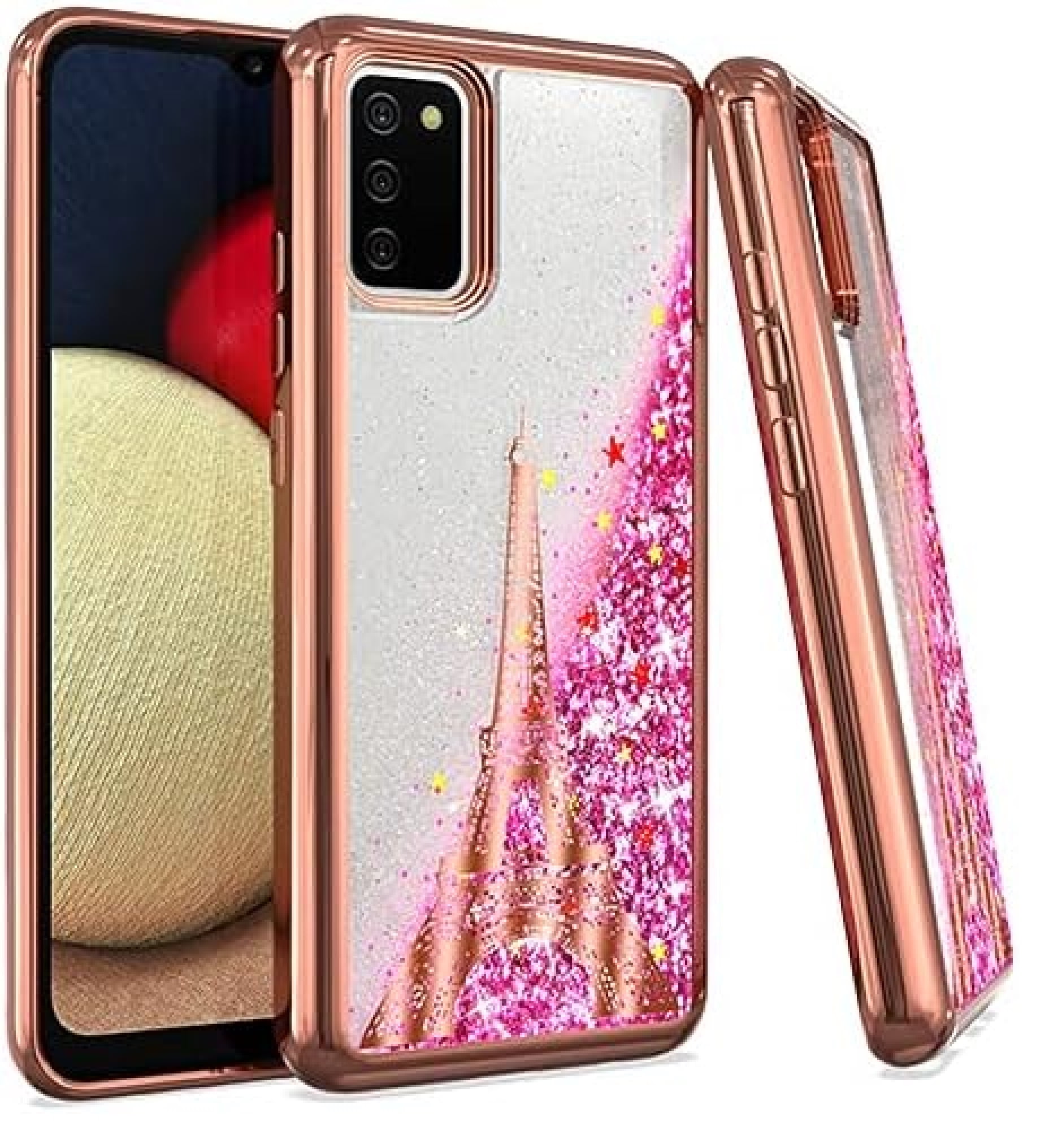 For Samsung Galaxy A03S SM-S134DL Liquid Cover Phone Case + Tempered ...