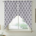 Abstract Geometric Swag Curtain Valance for Window 2 Panels Gray ...