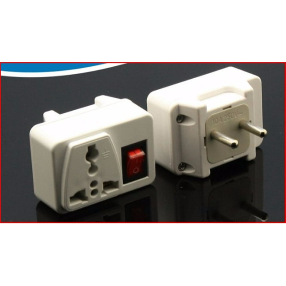 Universal Plug Adapter with ON/OFF Switch for Europe Outlets - Walmart ...