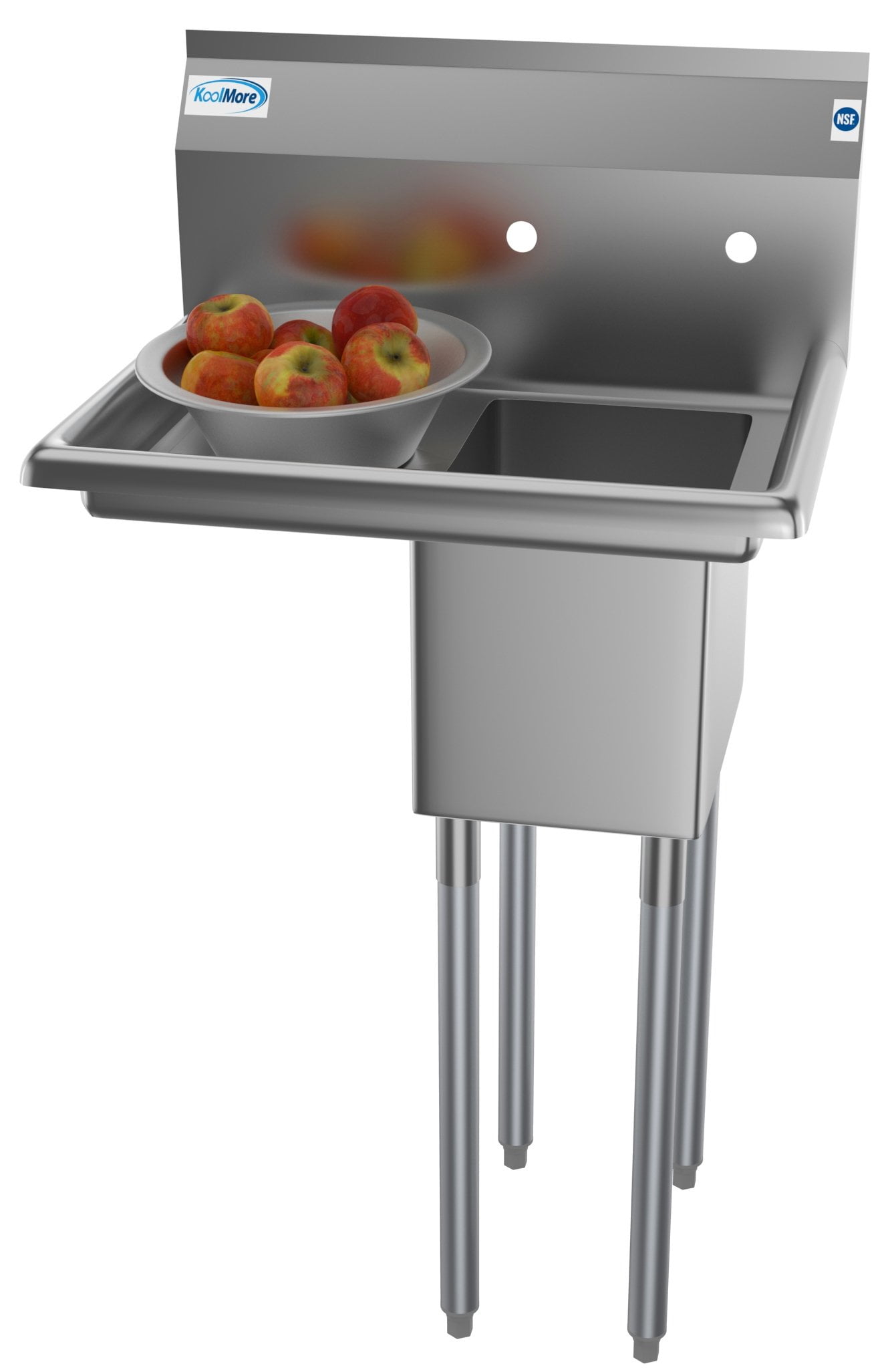1 Compartment 25" Stainless Steel Commercial Kitchen Prep & Utility ...