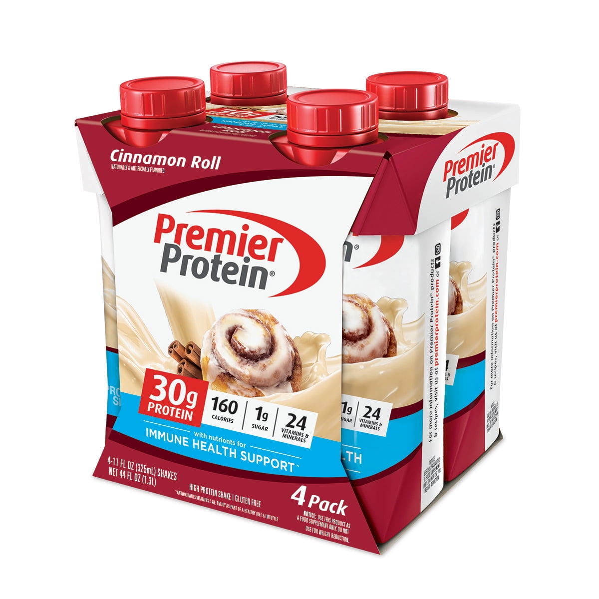 Premier Protein Shake, Cinnamon Roll, 30g Protein, 11 Fl Oz, 4 Ct ...