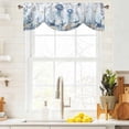 Ocean Jellyfish Tie Up Valance Curtains Blue Yellow Sea Star Shell ...