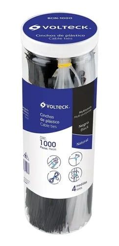 Cinchos Plasticos Voltech Bote 1000 Pz BCIN-1000 Negro Y Natural ...