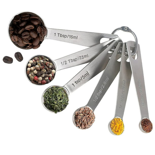 Measuring Spoon Set 18/8 Stainless Steel, 6 Piecesmetal Measuring Spoon ...