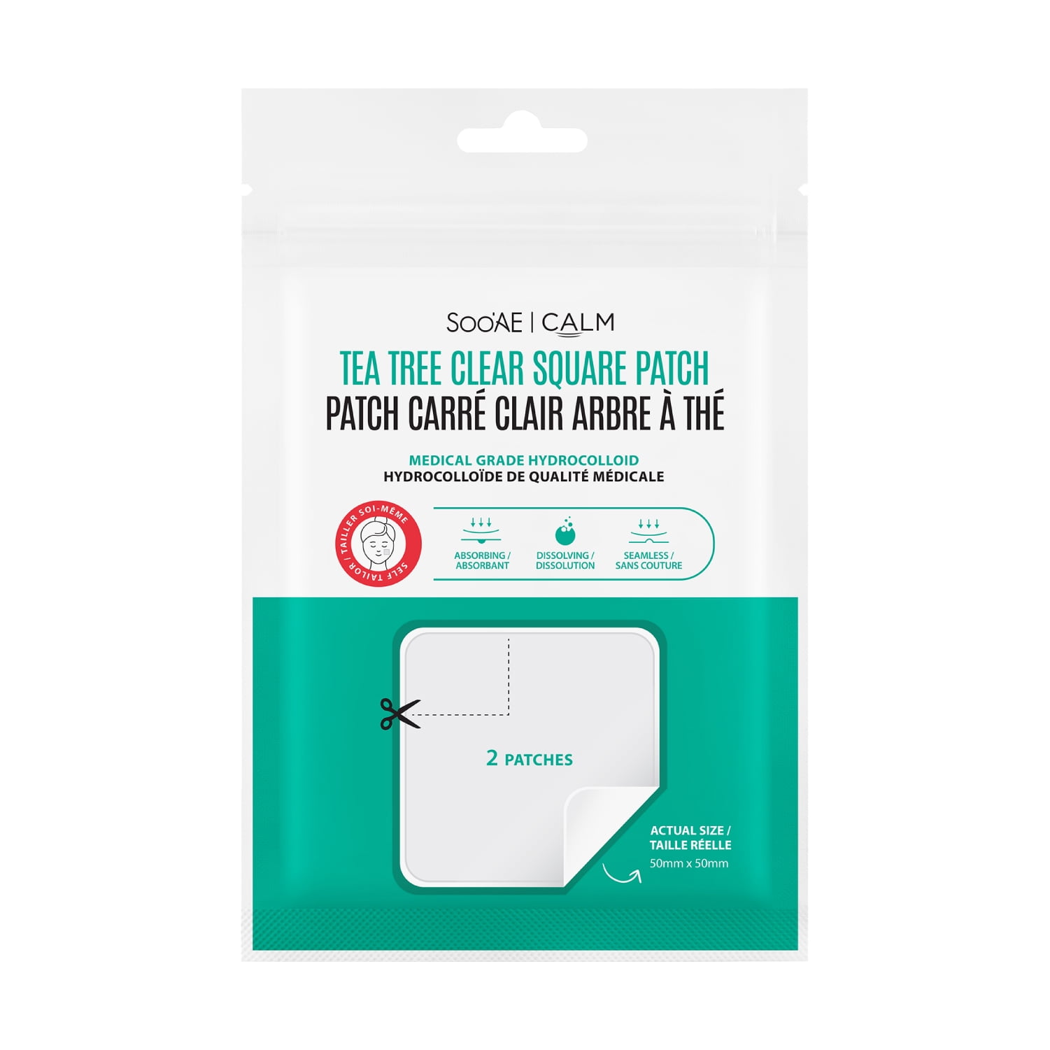 SOO’AE CALM – TEA TREE CLEAR SQUARE PATCH – medical grade Hydrocolloid ...