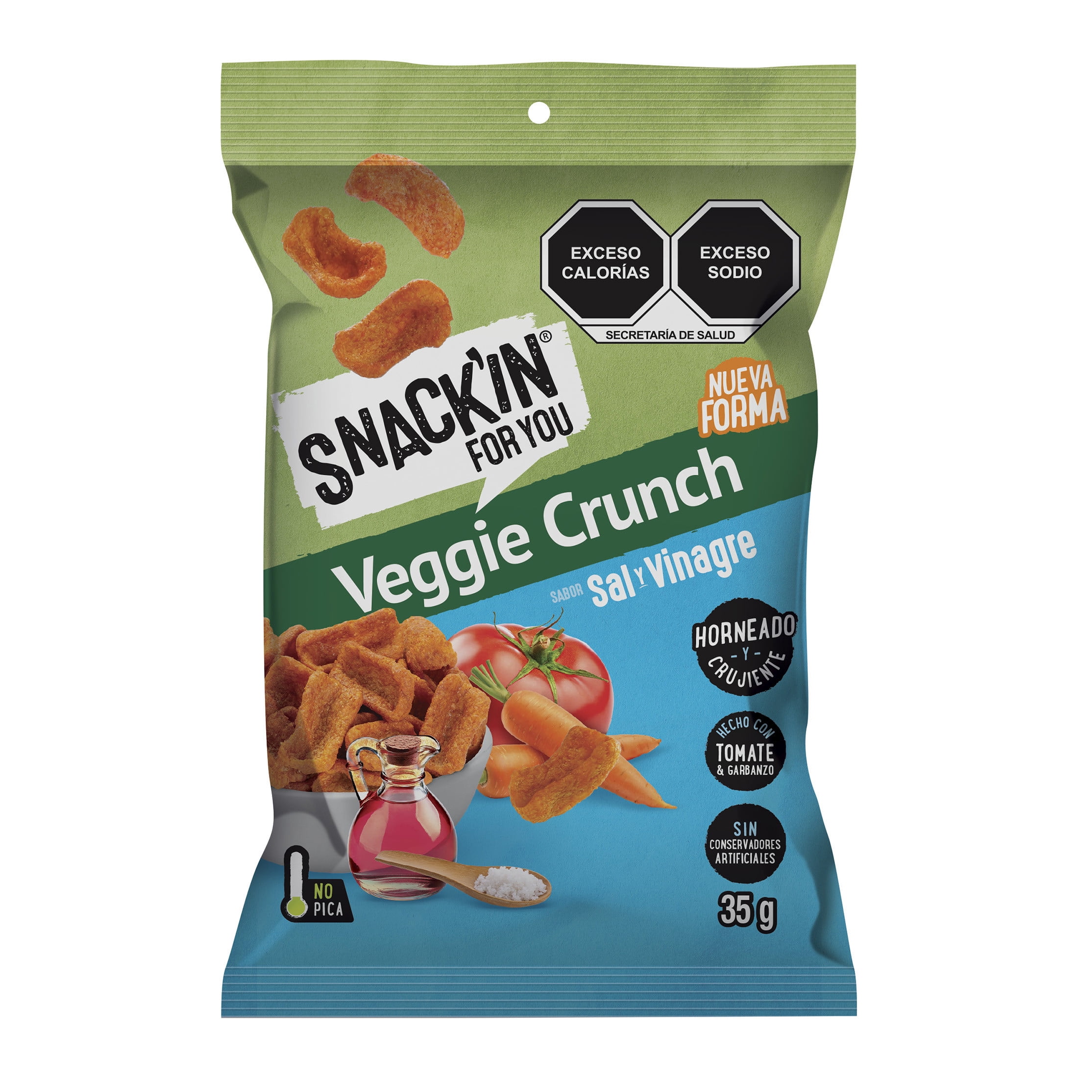 Botana Snack'in For You veggie crunch sal y vinagre 35 g | Walmart en línea