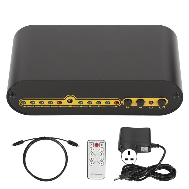 SPDIF Digital Optical Audio Matrix 4x2 Switch Switcher Splitter with ...