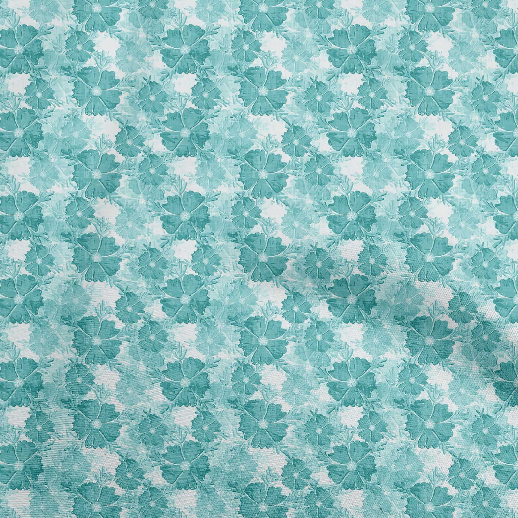 oneOone Velvet Turquoise Green Fabric Floral Diy Clothing Quilting ...