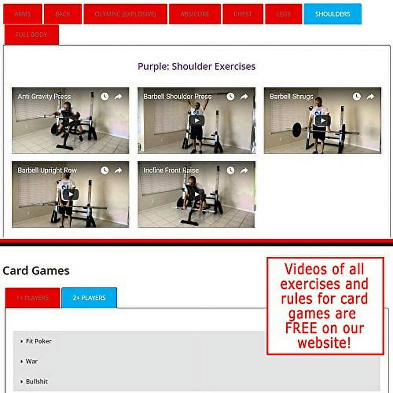 Weight Exercises Chart And Instruction