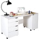 South Shore Crea Sewing Craft Table on Wheels, White - Walmart.com