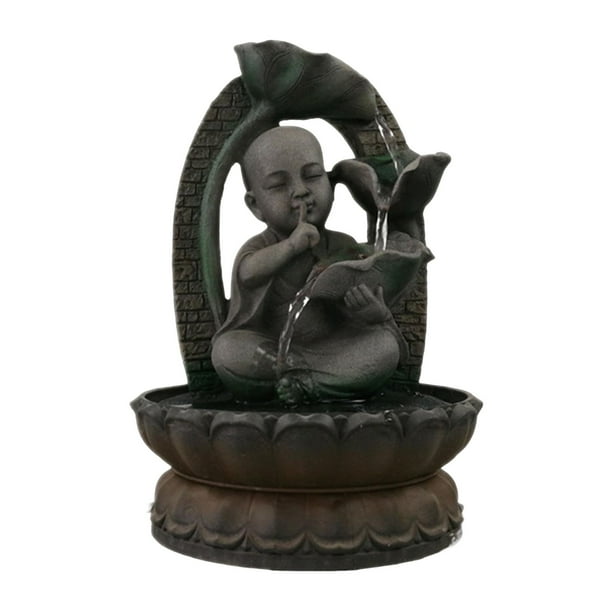 Indoor Water Fountain Water Feature Homes Decor Farmhouse Monk Resin ...