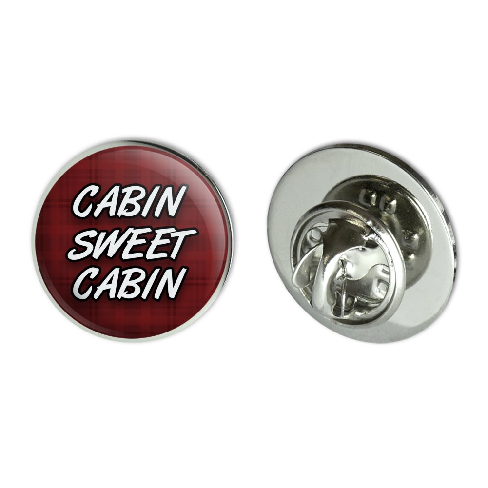 Cabin Sweet Cabin Red Plaid Metal 0.75" Lapel Hat Pin Tie Tack Pinback ...