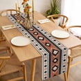 Abstract Stripes Cotton Linen Table Runner Black Orange Aztec Native ...